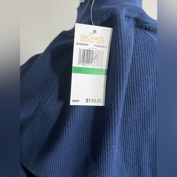 Tops | Nwtmichael Kors Mk Blue Sweater Large | Poshmark
